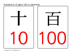 Numbers 0-10 in Japanese flash cards (SB8095) - SparkleBox