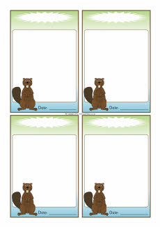 Beaver-themed editable communication slips (SB8098) - SparkleBox