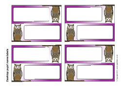 Owl-themed fold-over desktop name labels (SB8100) - SparkleBox