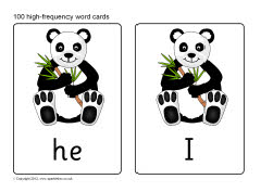 Panda 100 high-frequency word flash cards (SB8086) - SparkleBox