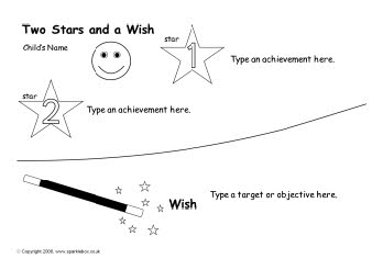 Editable ‘Two Stars and a Wish’ sheets (SB8083) - SparkleBox