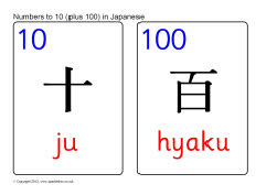 Numbers 0-10 in Japanese flash cards (with pronunciations) (SB8094 ...