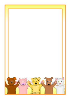 Puppets A4 page borders (SB8134) - SparkleBox