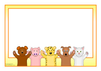 Puppets A4 page borders (SB8134) - SparkleBox