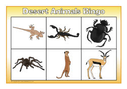 Desert animals bingo (SB8148) - SparkleBox