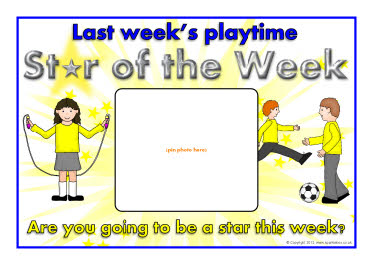 Playtime and Lunchtime Star of the Week posters (SB8155) - SparkleBox