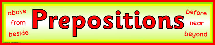 Prepositions display banner (SB8199) - SparkleBox