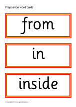 Preposition flash cards (SB8205) - SparkleBox