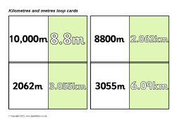 Kilometres and metres loop cards (SB8206) - SparkleBox