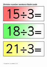 Division number sentence flash cards (SB8244) - SparkleBox