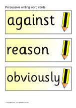 Persuasive writing word cards (SB8278) - SparkleBox