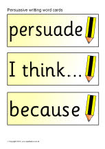 Persuasive writing word cards (SB8278) - SparkleBox
