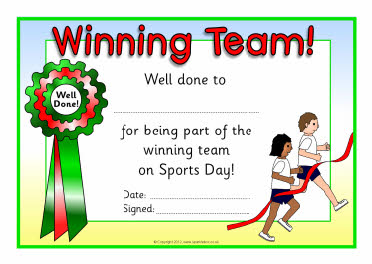 Sports Day winners certificates (SB8307) - SparkleBox