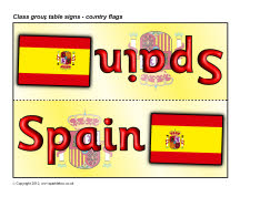 European country flags group table signs (SB8421) - SparkleBox