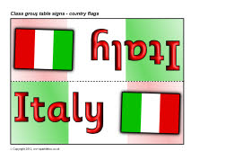 European country flags group table signs (SB8421) - SparkleBox