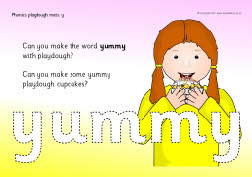 Words with ‘y’ playdough mats (SB8415) - SparkleBox