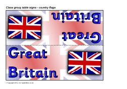 Country flags group table signs (SB8419) - SparkleBox