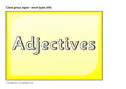 Word types class group signs - A4 (SB8494) - SparkleBox