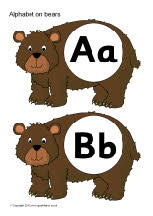Alphabet on bears - uppercase with lowercase (SB8491) - SparkleBox