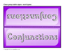Word types class group table signs (SB8493) - SparkleBox