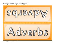 Word types class group table signs (SB8493) - SparkleBox