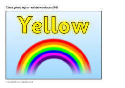Rainbow colours class group signs - A4 (SB8507) - SparkleBox
