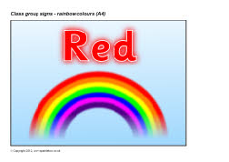 Rainbow colours class group signs - A4 (SB8507) - SparkleBox