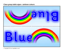 Rainbow colours class group table signs (SB8506) - SparkleBox