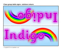 Rainbow colours class group table signs (SB8506) - SparkleBox