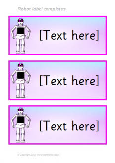 Robot classroom label templates (SB8550) - SparkleBox