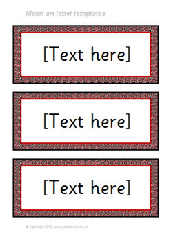 Maori art-themed classroom label templates (SB8584) - SparkleBox