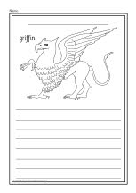 Fantasy creatures colour and write worksheets (SB8689) - SparkleBox