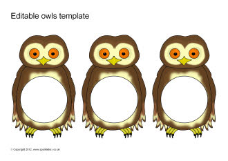 Editable owl templates (SB8714) - SparkleBox