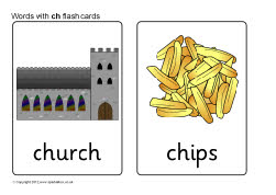 Words with ch flash cards (SB8747) - SparkleBox
