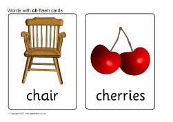 Words with ch flash cards (SB8747) - SparkleBox