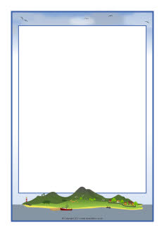 Island A4 page borders (SB8778) - SparkleBox