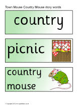 Town Mouse Country Mouse story word cards (SB8777) - SparkleBox