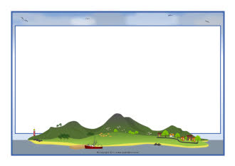 Island A4 page borders (SB8778) - SparkleBox