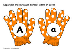 Uppercase and lowercase alphabet glove matching (SB8833) - SparkleBox