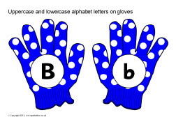 Uppercase and lowercase alphabet glove matching (SB8833) - SparkleBox