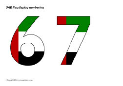 United Arab Emirates (UAE) display numbering (SB8884) - SparkleBox