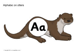 Alphabet on otters - uppercase with lowercase (SB8901) - SparkleBox