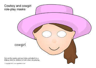 Cowboy and cowgirl role-play masks (SB8941) - SparkleBox