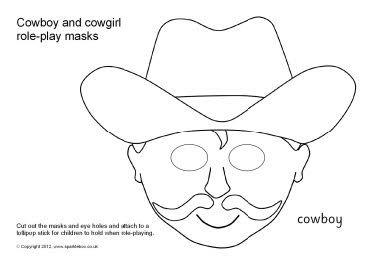 Cowboy and cowgirl role-play masks (SB8941) - SparkleBox