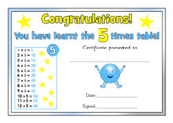 Times tables certificates (SB8987) - SparkleBox