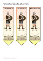 Ancient Romans-themed editable bookmarks (SB9032) - SparkleBox