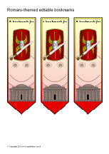 Ancient Romans-themed editable bookmarks (SB9032) - SparkleBox