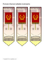 Ancient Romans-themed editable bookmarks (SB9032) - SparkleBox