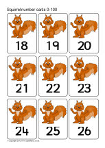 Red squirrel number cards 0-100 (SB9051) - SparkleBox