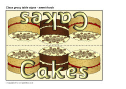 Sweet foods group table signs (SB9096) - SparkleBox